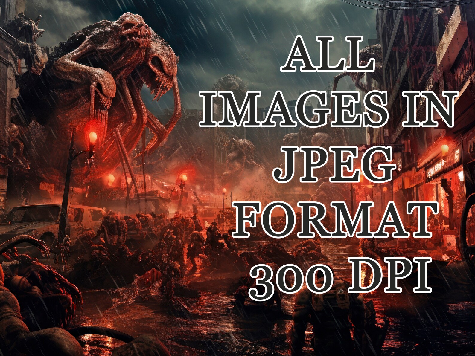 Doomed Metropolis Clipart, Doom Clipart, Digital Demon Art, Post ...