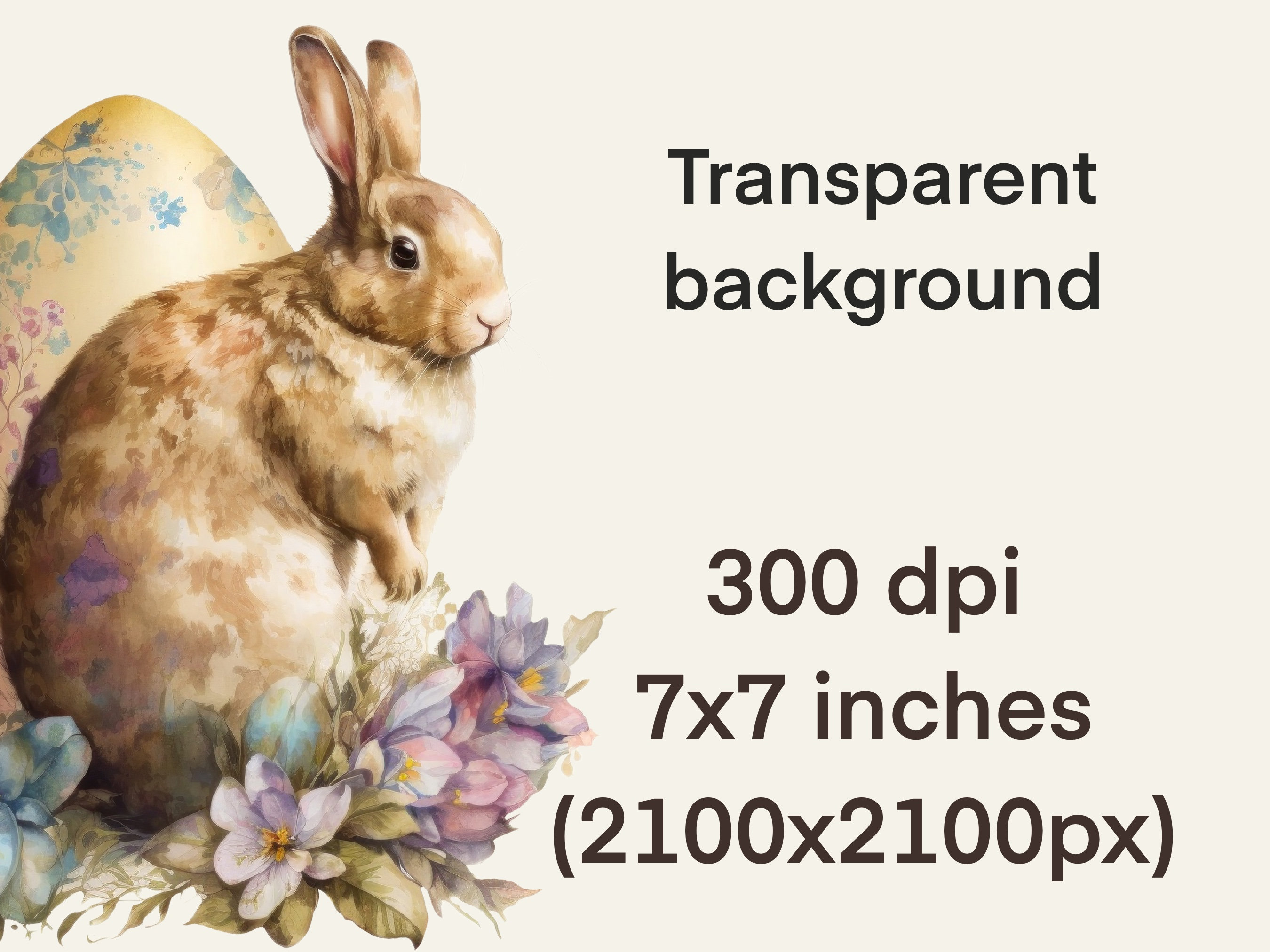 Watercolor Easter Bunny Png, Spring Clipart, Watercolor Clipart, Easter ...
