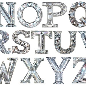 Diamond Alphabet PNG Bundle, Diamond Letters Png, Digital Alphabet ...