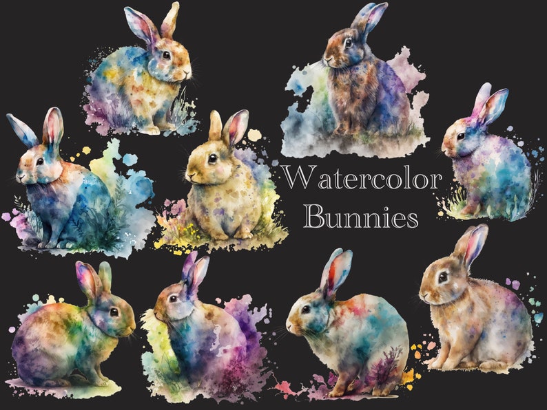 Watercolor Easter Bunny Png, Spring Clipart, Watercolor Clipart, Easter ...