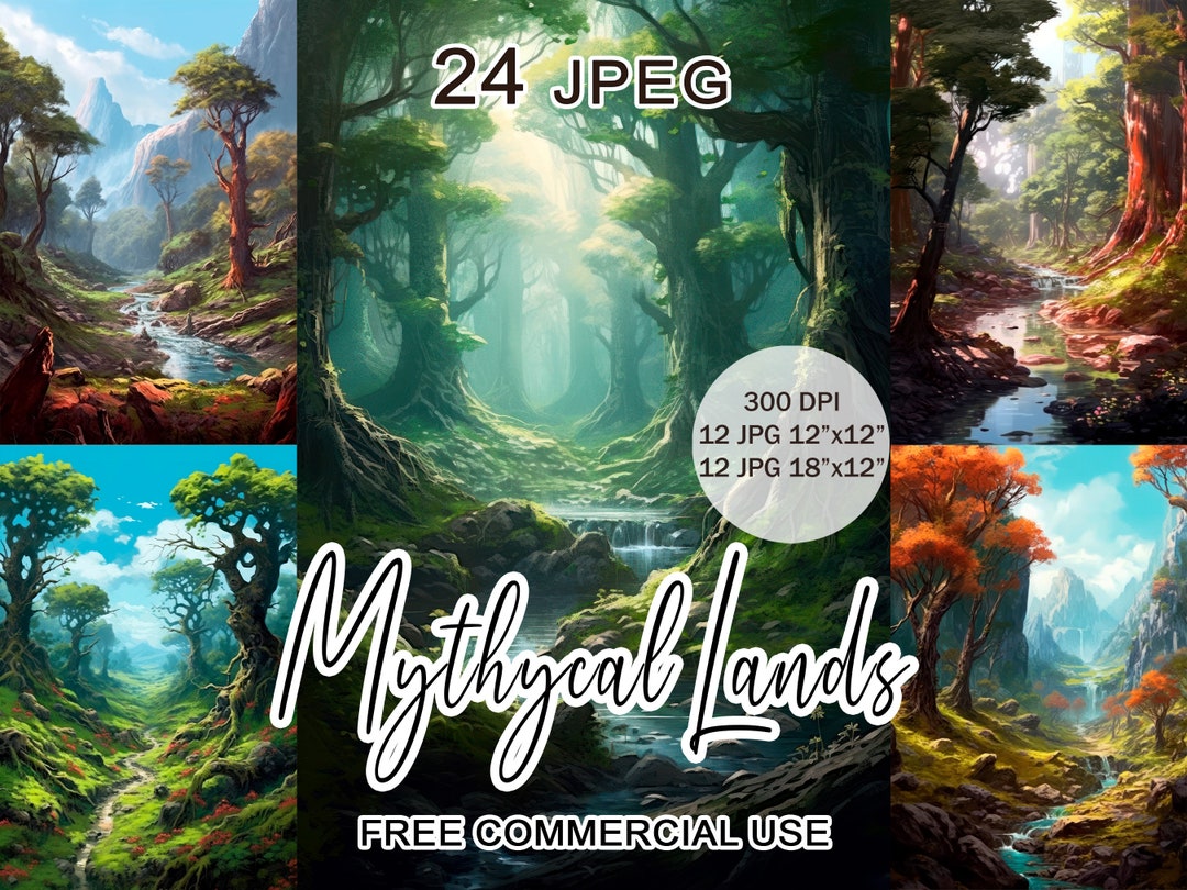 Mythical Lands Clipart, Fairy Tale Enchanted Forest Images Bundle ...