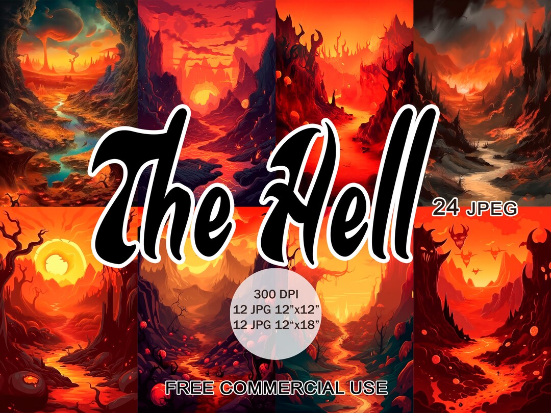 Hell Fire Clipart, Post Apocalyptic Bundle, Horror Landscape Clipart ...