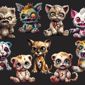 Zombie Wild Cat Toy Clipart, Funny Halloween Plush Wildcat Zombies Png ...