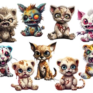 Zombie Wild Cat Toy Clipart, Funny Halloween Plush Wildcat Zombies Png ...