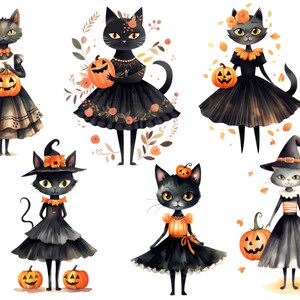 Halloween Kitten Png Bundle, Spooky Cat Lover Clipart, Fall Cats ...