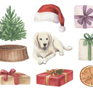 Cozy Christmas Watercolor Clipart Set 1 With Scandinavian Holiday Decor ...