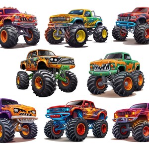 Fire Monster Truck PNG Bundle, Monster Truck Clipart, Big Car Clipart ...