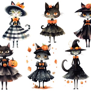 Halloween Kitten Png Bundle, Spooky Cat Lover Clipart, Fall Cats ...