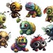 Zombie Insects Toy Clipart, Funny Halloween Plush Zombies Bugs Horror ...