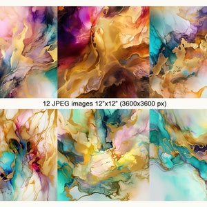 Iridescent Clipart, Rainbow Background, Alcohol Ink Clipart, Digital ...