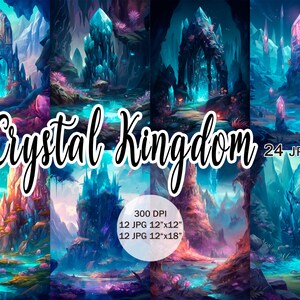 Crystal Kingdom Clipart, Fairytale Landscape Clipart, Magic Kingdom ...