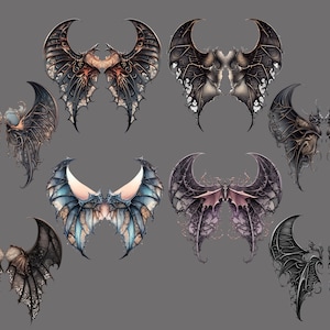 Gothic Bat Wings Clipart, Victorian Dark Aesthetic Vampire Png ...