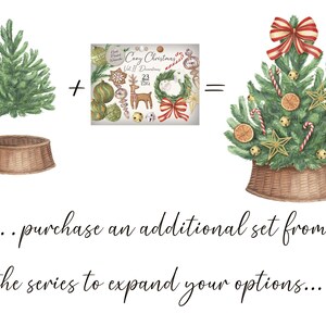 Cozy Christmas Watercolor Clipart Set 1 With Scandinavian Holiday Decor ...