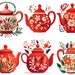 Red Teapot PNG Bundle, Teapot Clipart, Tea Kettle Png, Tea Time ...