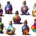 Magic Potion Clipart, Witch & Wizard Fantasy Apothecary Bottles ...