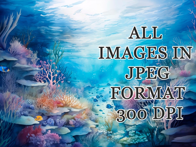 Watercolor Underwater Clipart, Under the Sea Landscape Clipart ...