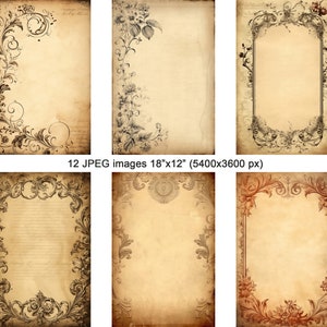 Vintage Paper Clipart, Old Style Digital Background Paper Pack ...