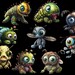 Zombie Insects Toy Clipart, Funny Halloween Plush Zombies Bugs Horror ...