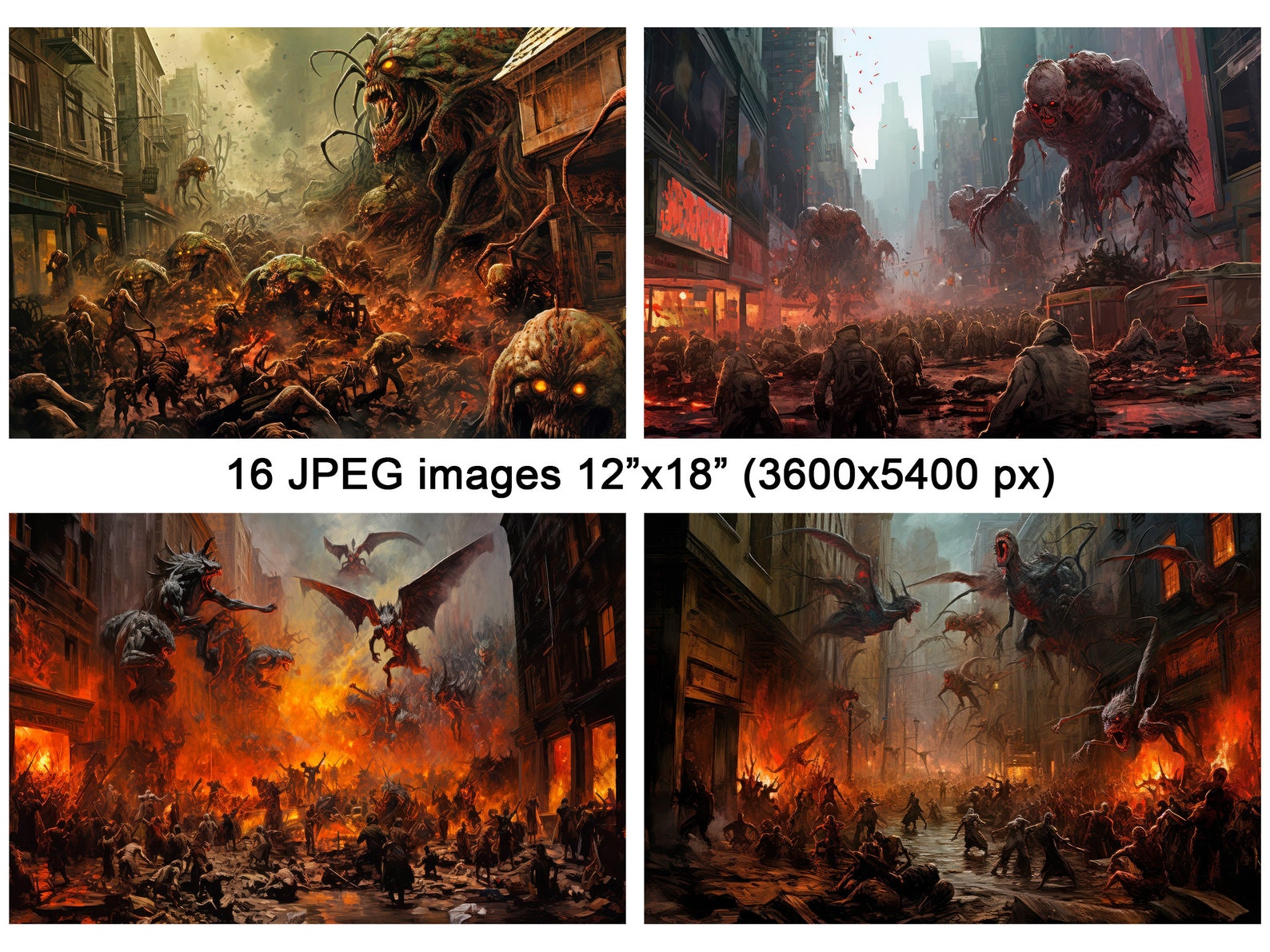 Doomed Metropolis Clipart, Doom Clipart, Digital Demon Art, Post ...