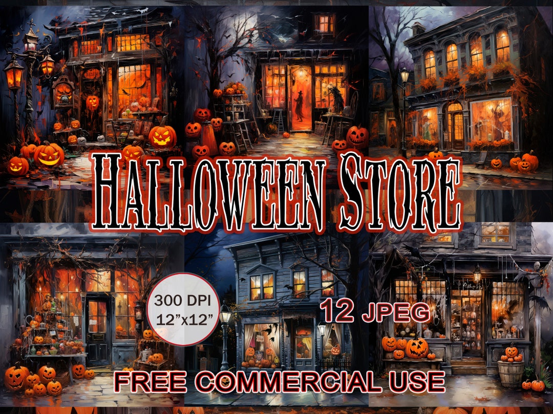 Halloween Store Clipart, Horror Shop Halloween Background, Halloween ...