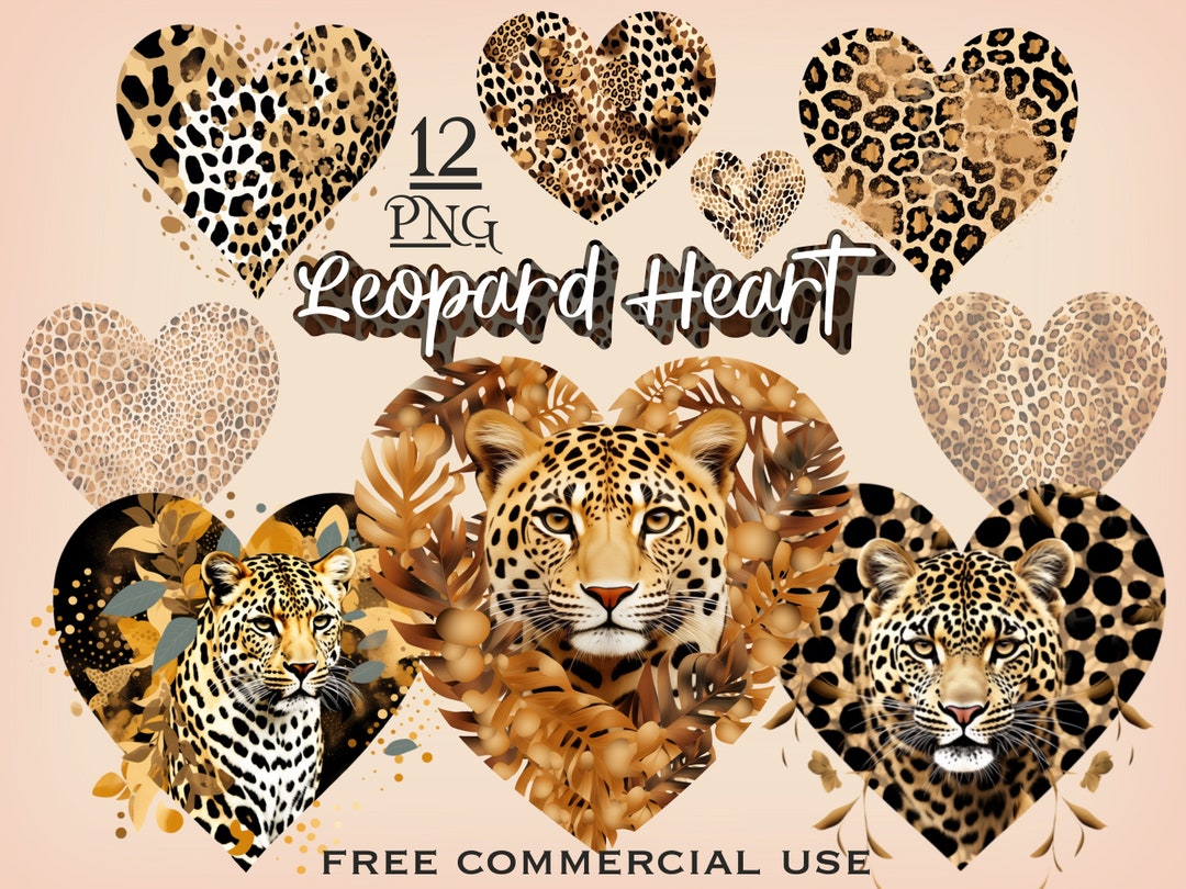 Leopard Heart PNG Bundle, Leopard Print Png, Animal Valentines Png ...