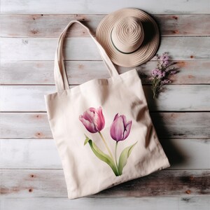 Watercolor Tulip PNG Bundle, Watercolor Flowers Clipart, Digital Floral ...