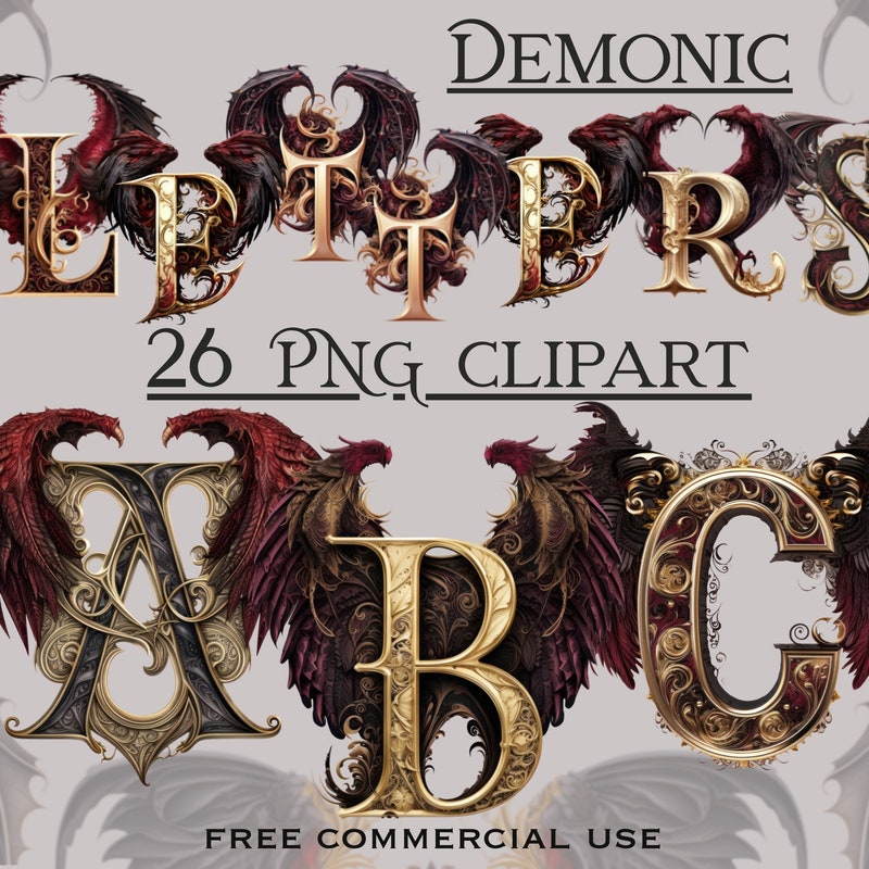 Gothic Alphabet Png - Etsy