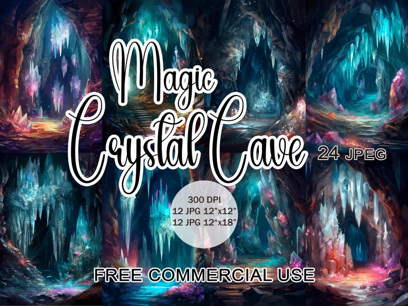 Crystal Cave Clipart, Fantasy Crystals and Stones Magic Lands Images ...