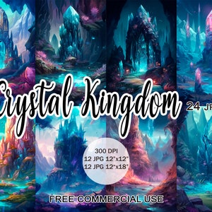 Crystal Kingdom Clipart, Fairytale Landscape Clipart, Magic Kingdom ...