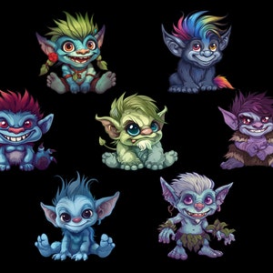 Funny Trolls PNG Bundle, Fantasy Creatures Clipart, Norwegian Troll ...