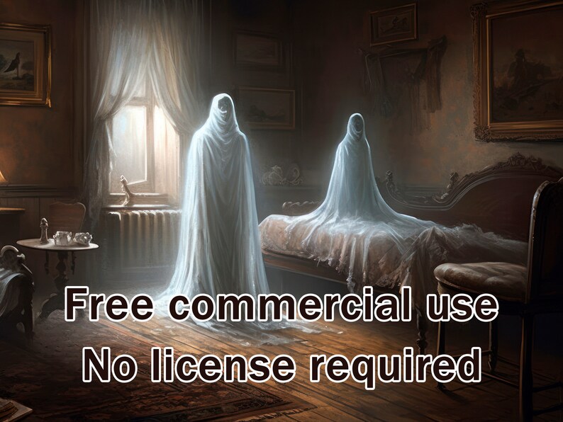 Ghost Guests Clipart, Spooky Gosts Halloween Art Bundle, Mystical ...