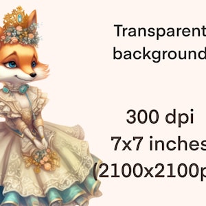 Fox Princess Png, Fox Fantasy Clipart, Cute Fox Png, Fox Graphic ...