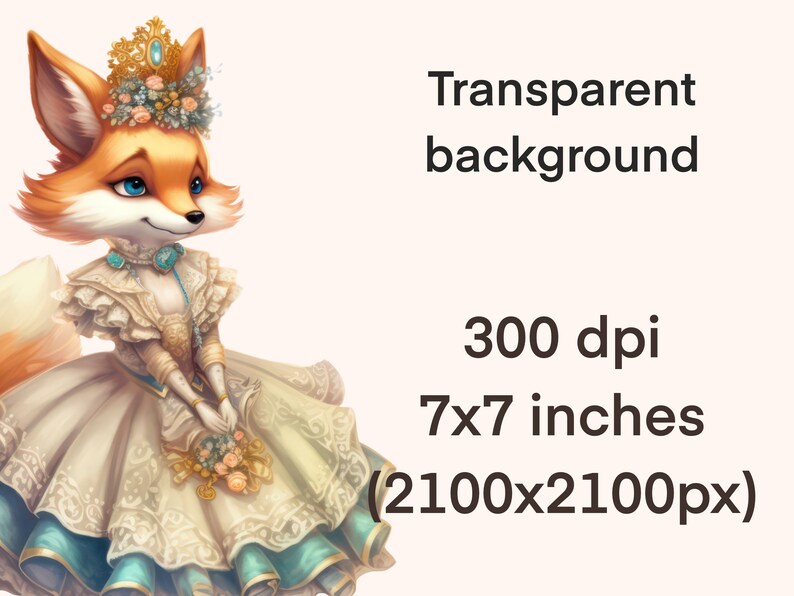 Fox Princess Png, Fox Fantasy Clipart, Cute Fox Png, Fox Graphic ...
