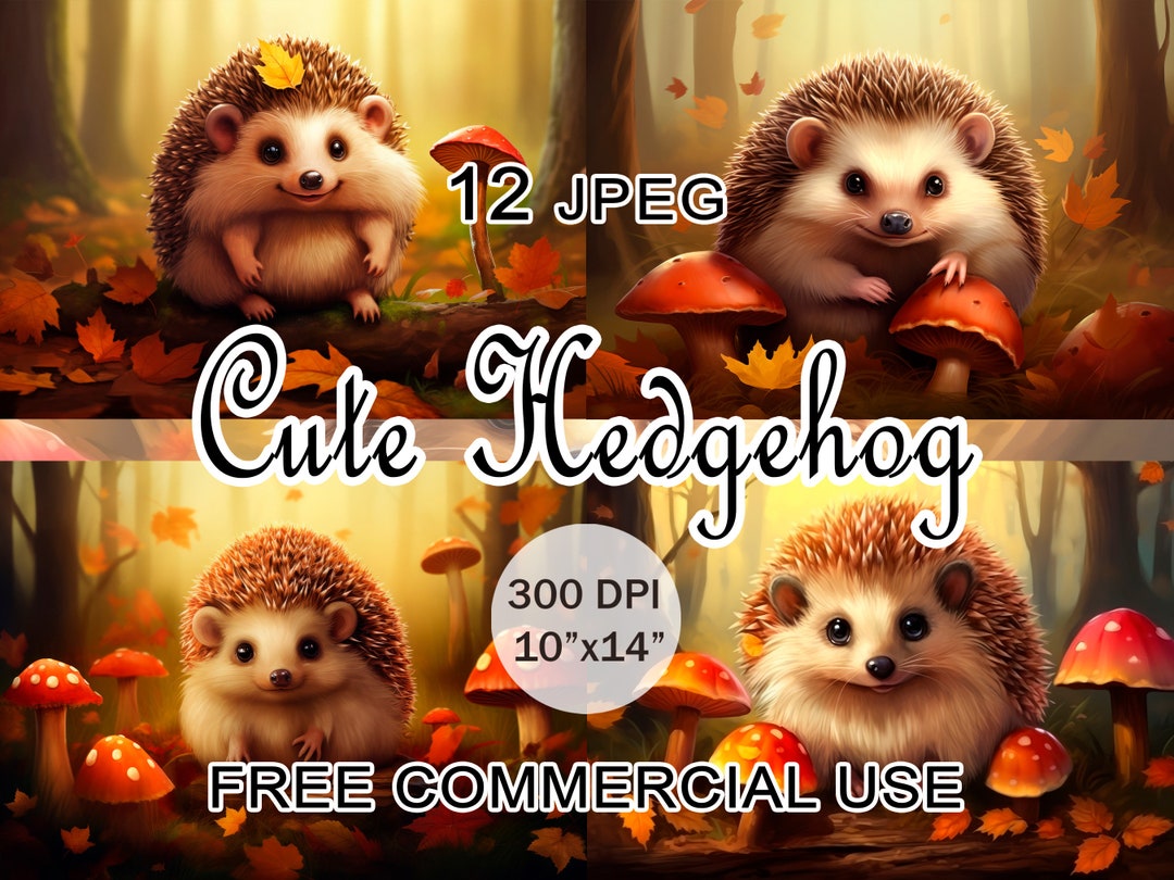 Cute Hedgehog Clipart, Fall Clipart, Autumn Clipart, Cute Animal ...