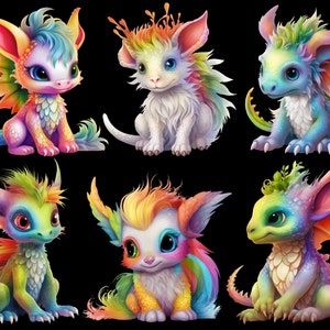 Rainbow Magic Creatures Clipart, Fantasy Mythical Animals Cute Images ...