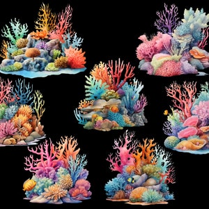 Coral Reef PNG Bundle, Watercolor Nature Clipart, Under the Sea ...