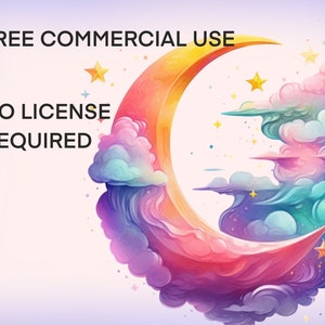 Rainbow Magic Moon Sky Clipart, Colorful Celestial Fantasy Png Images ...