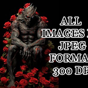 Rose Demon Clipart | Dark Occult Gothic Art Bundle in Red & Black for ...