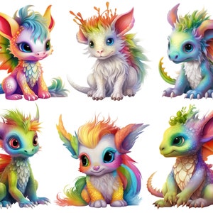 Rainbow Magic Creatures Clipart, Fantasy Mythical Animals Cute Images ...