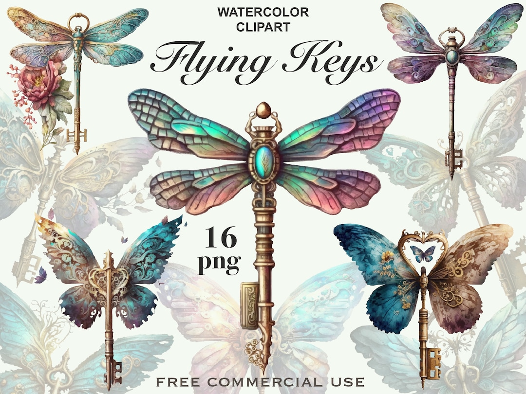 Fairy Wings Clipart, Flying Key Clipart, Butterfly Wings Png, Dragonfly ...