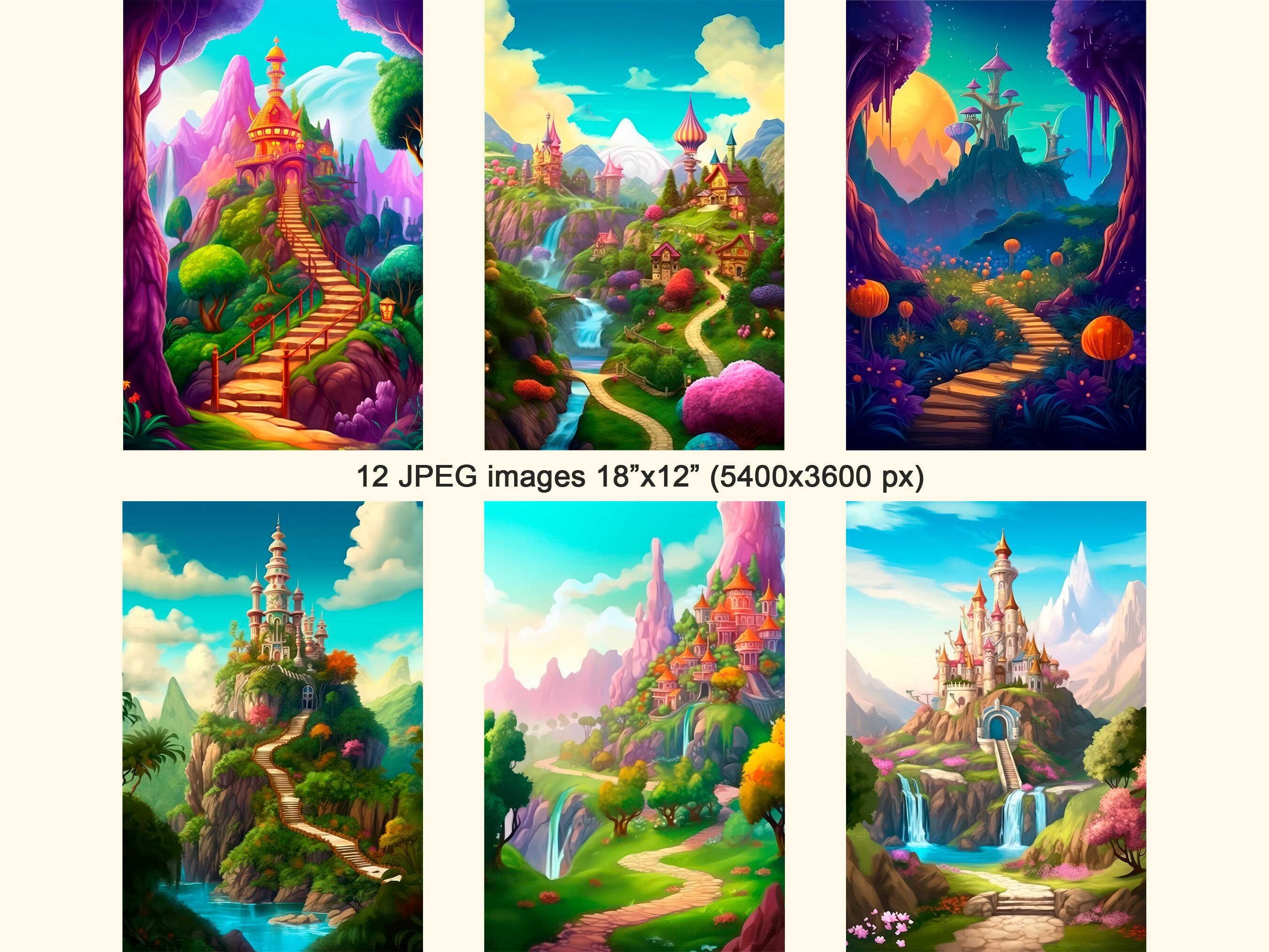 Magic Kingdom Fantasy Landscape Clipart, Fairytale Medieval Castle ...