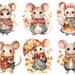 Fairytale Mouse PNG Bundle, Mouse Watercolor Clipart, Watercolor ...