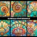 Stained Glass Clam Shell Clipart, Nautical Stain Glass Pattern, Art ...