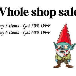 Zombie Gnome PNG Bundle, Funny Horror Png, Creepy Cute Clipart, Zombie ...