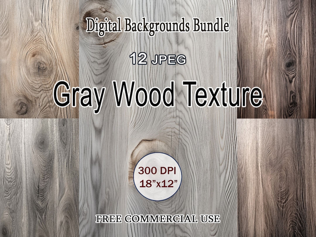 Gray Wood Texture Bundle, Wood Grain Digital Paper Pack, Digital ...