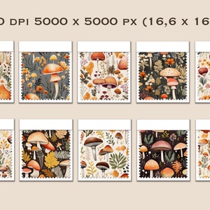 Mushroom Forest Seamless Pattern Bundle, Mushrooms Patterns, Seamless ...