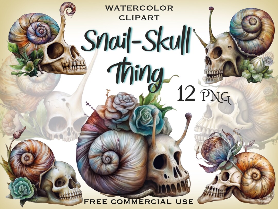 Snail Skull Thing Clipart, Weird Creepy Cute Fantasy Png, Halloween ...