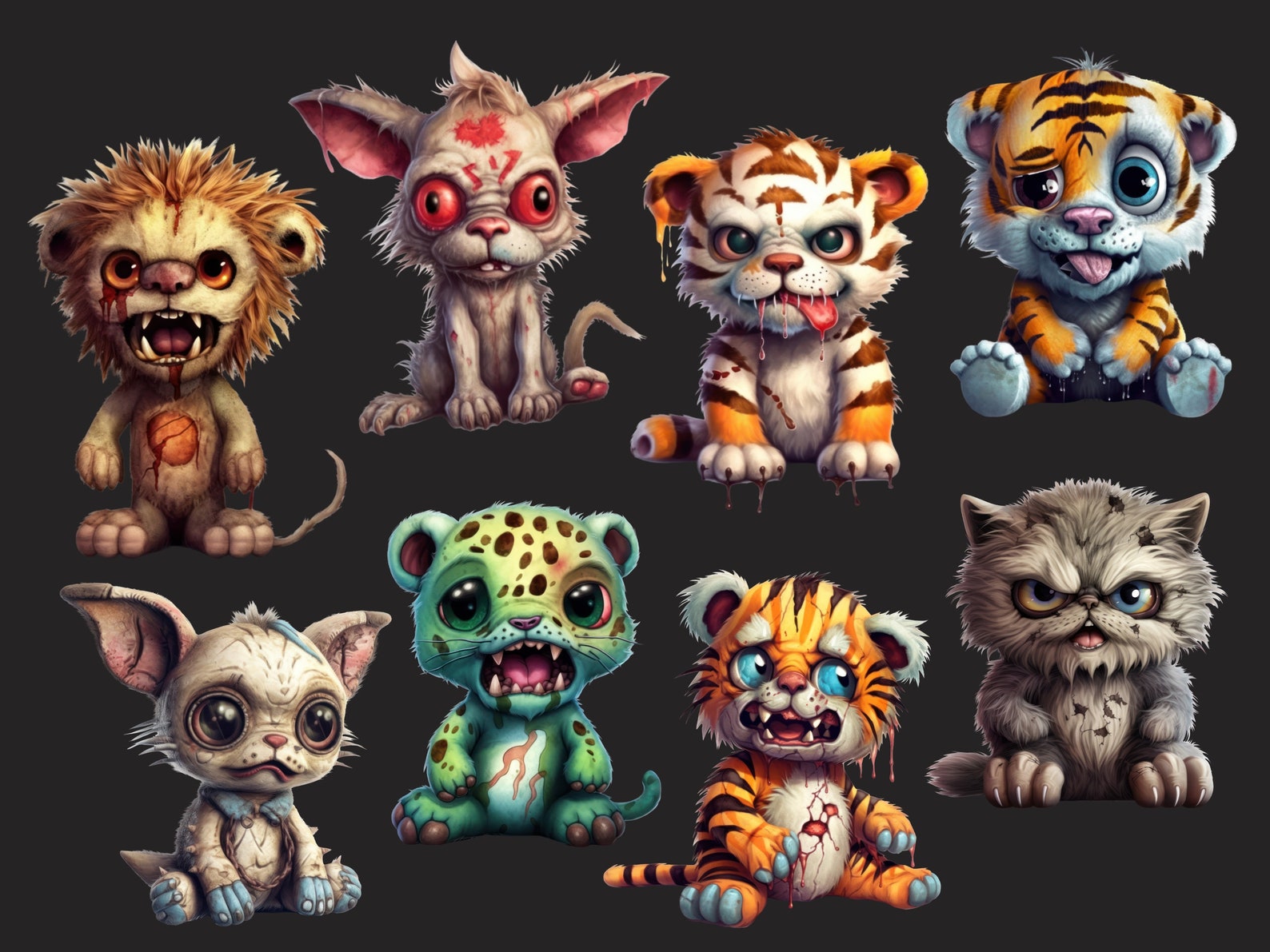 Zombie Wild Cat Toy Clipart, Funny Halloween Plush Wildcat Zombies Png ...