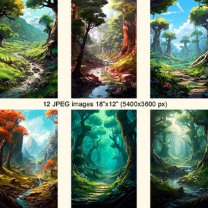 Mythical Lands Clipart, Fairy Tale Enchanted Forest Images Bundle ...
