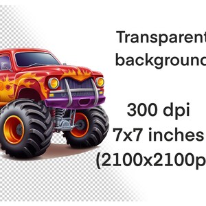 Fire Monster Truck PNG Bundle, Monster Truck Clipart, Big Car Clipart ...